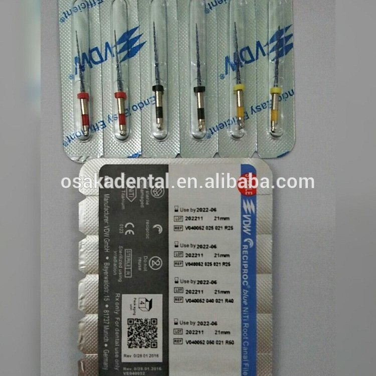 Dental endo files VDW reciproc blue Niti root canal files