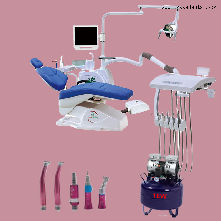 Dental Chair with Instrument Tray and dental air compressor and dental ...
