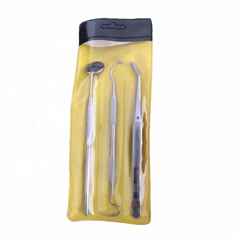 Dental Instrument Steel Metal Examination Set Mouth Mirror with Tweezer ...